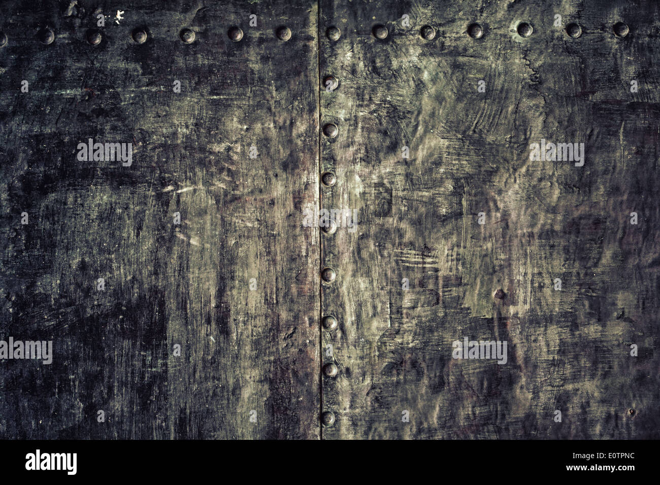 Grunge black metal plate with rivets screws background texture Stock ...