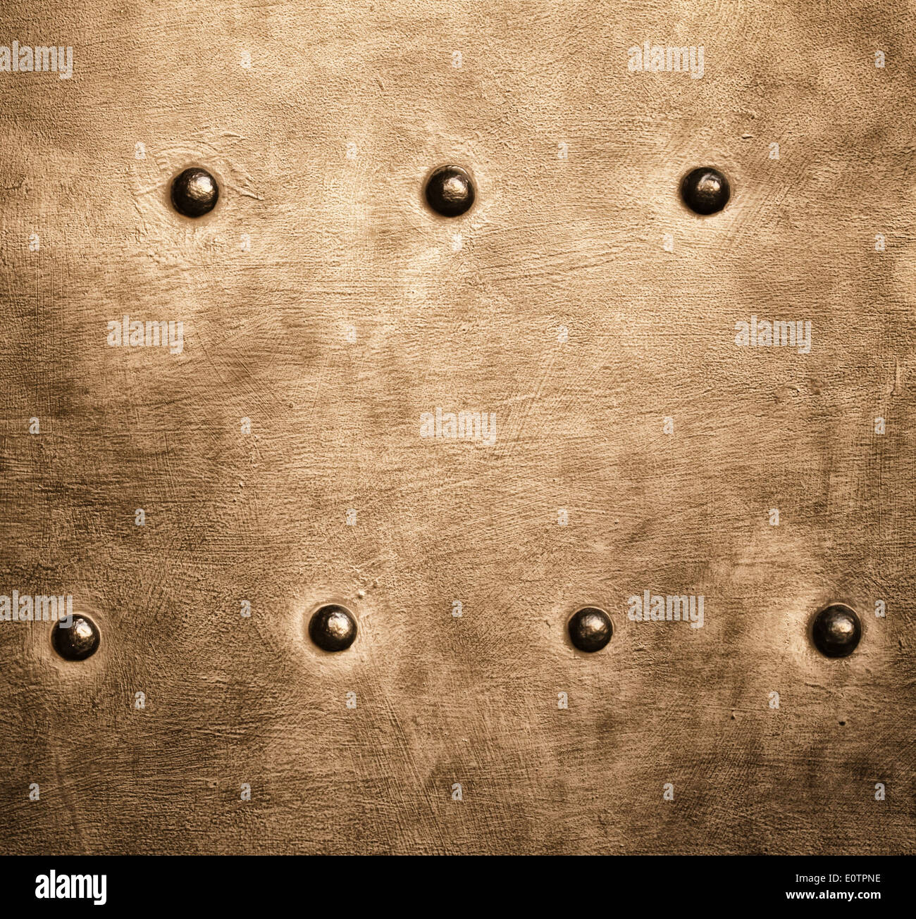 Grunge gold brown metal plate rivets screws background texture Stock ...