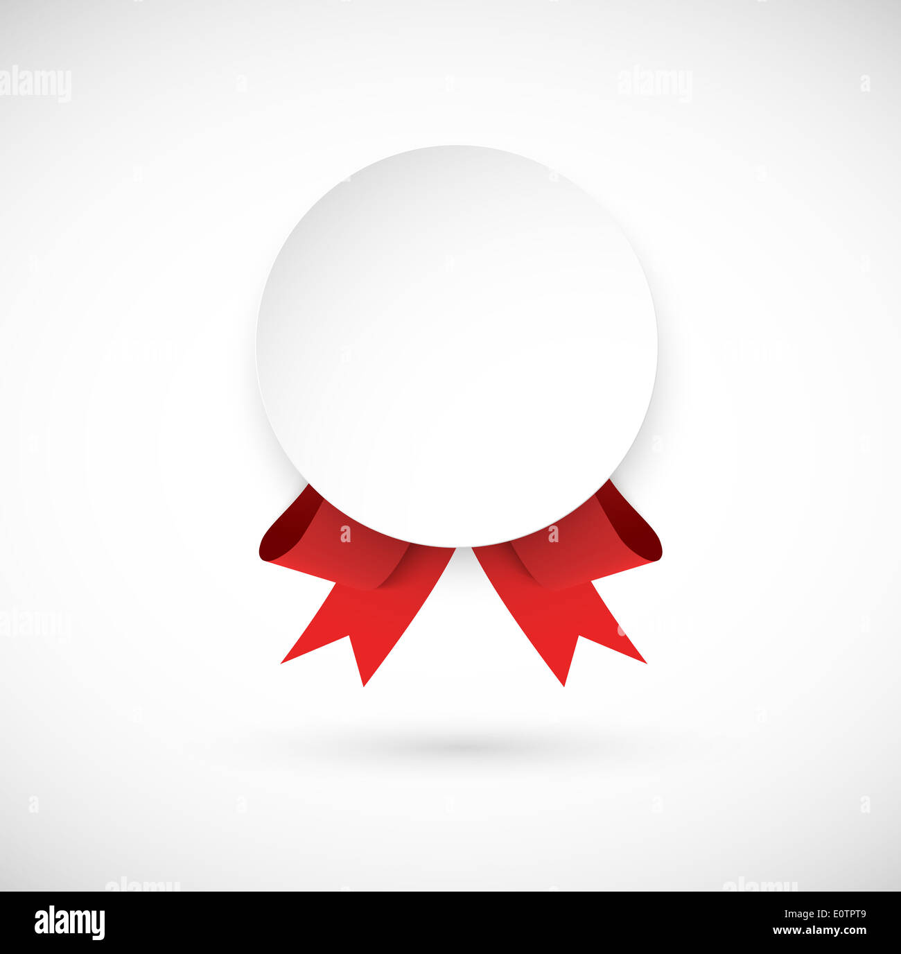 Paper label with red ribbon Stock Photo - Alamy