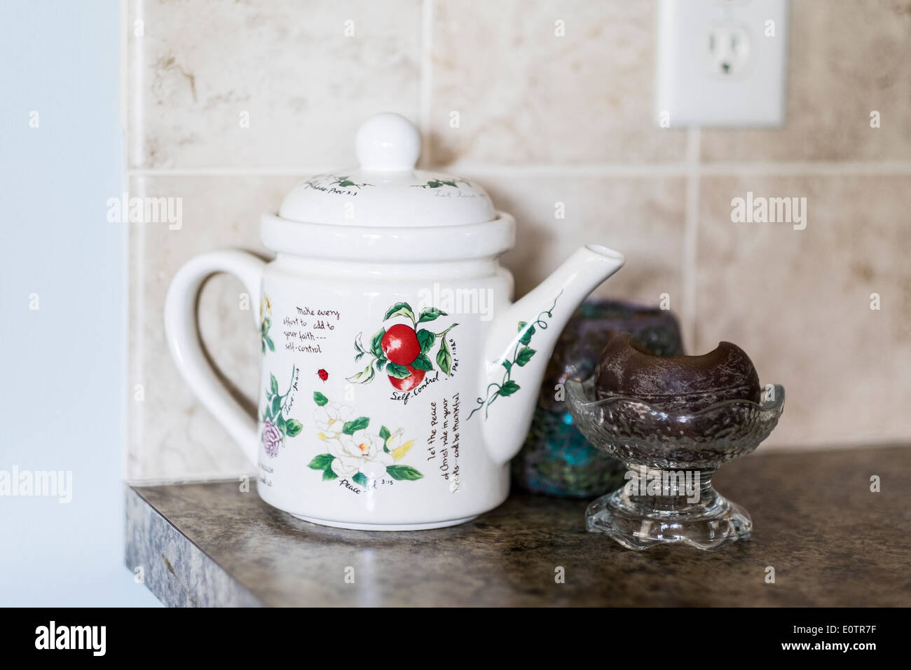 A teapot with Christian biblical verses and inspirational sayings ...