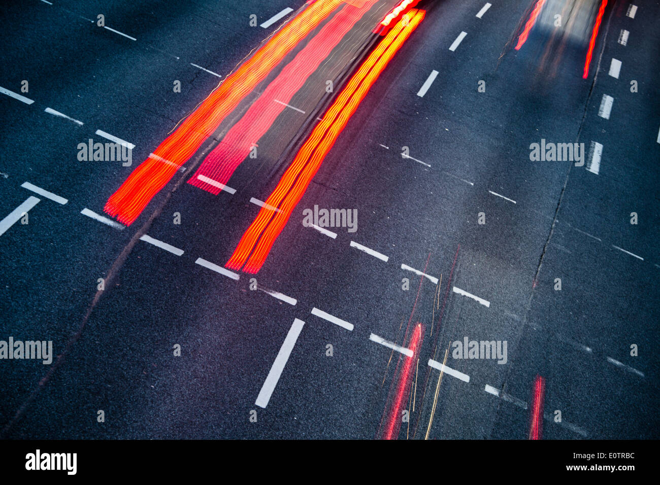 Motion blurred city road traffic (color toned image Stock Photo - Alamy