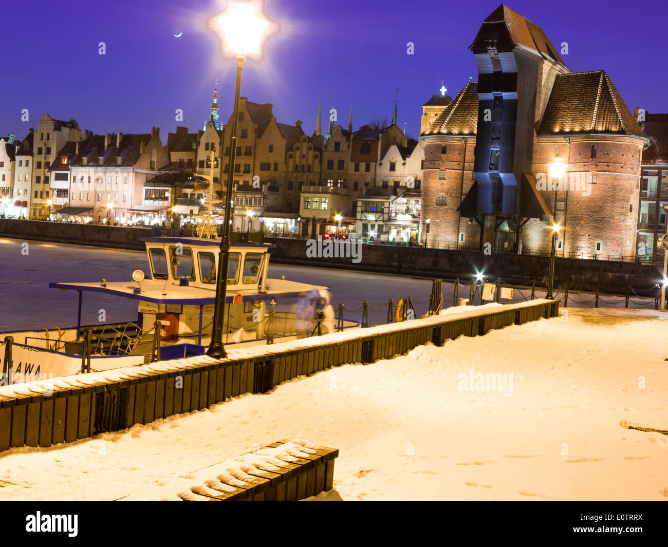Old Town of Gdansk (Danzig) Poland Europe with Motlawa river and the ...