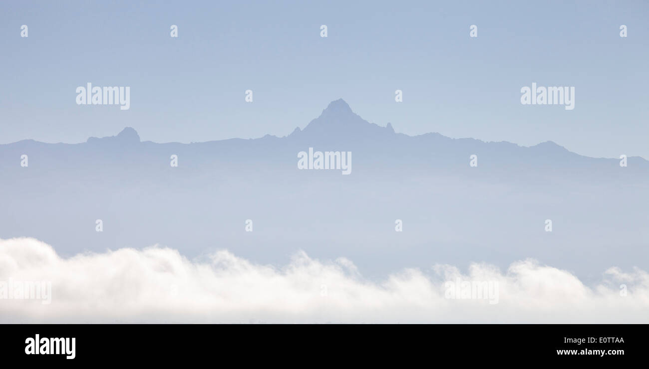 early morning light and clouds, Mount Kenya Laikipia Kenya Africa Stock ...