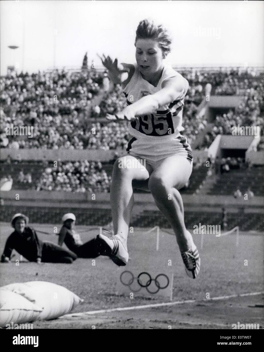 Sep. 09, 1960 - Olympic games in Rome. Mary bignal fails in long jump ...