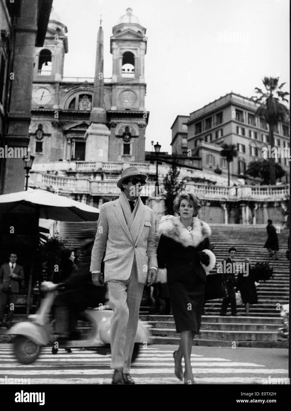Actors Rex Harrison and Rachel Roberts on vacation Stock Photo - Alamy
