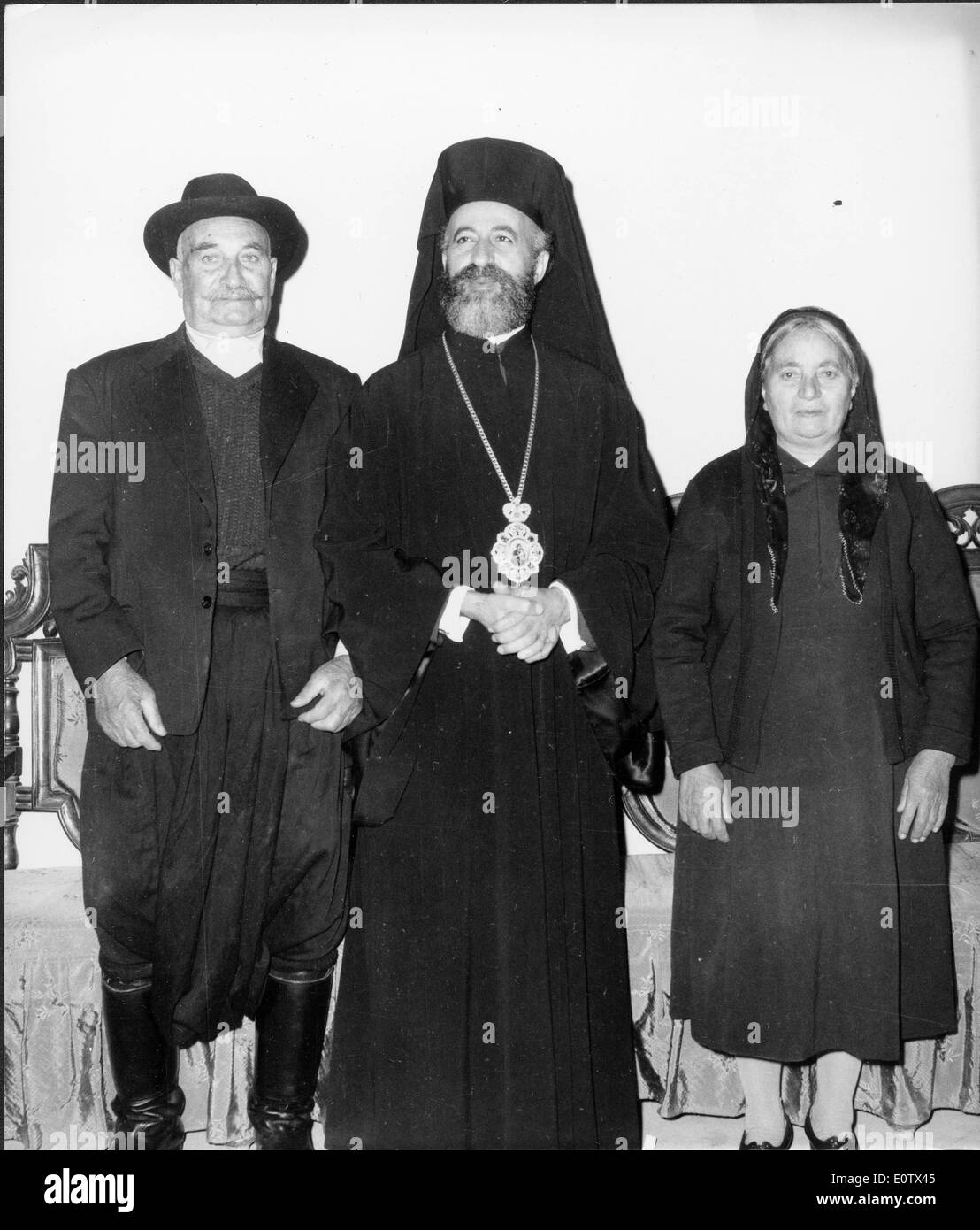 Archbishop Makarios III with his parents Stock Photo - Alamy