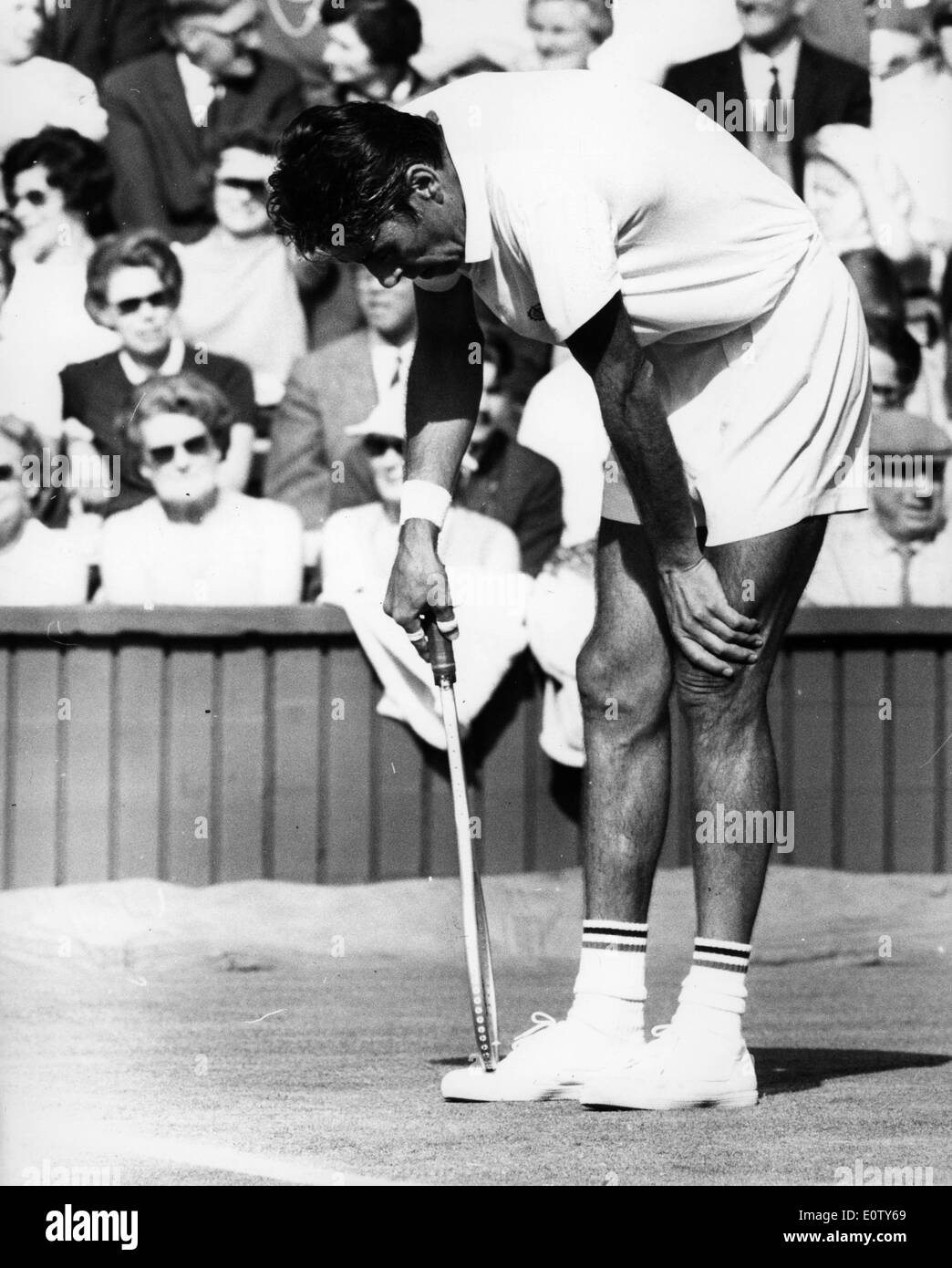 Tennis Player Pancho Gonzales during a match Stock Photo - Alamy