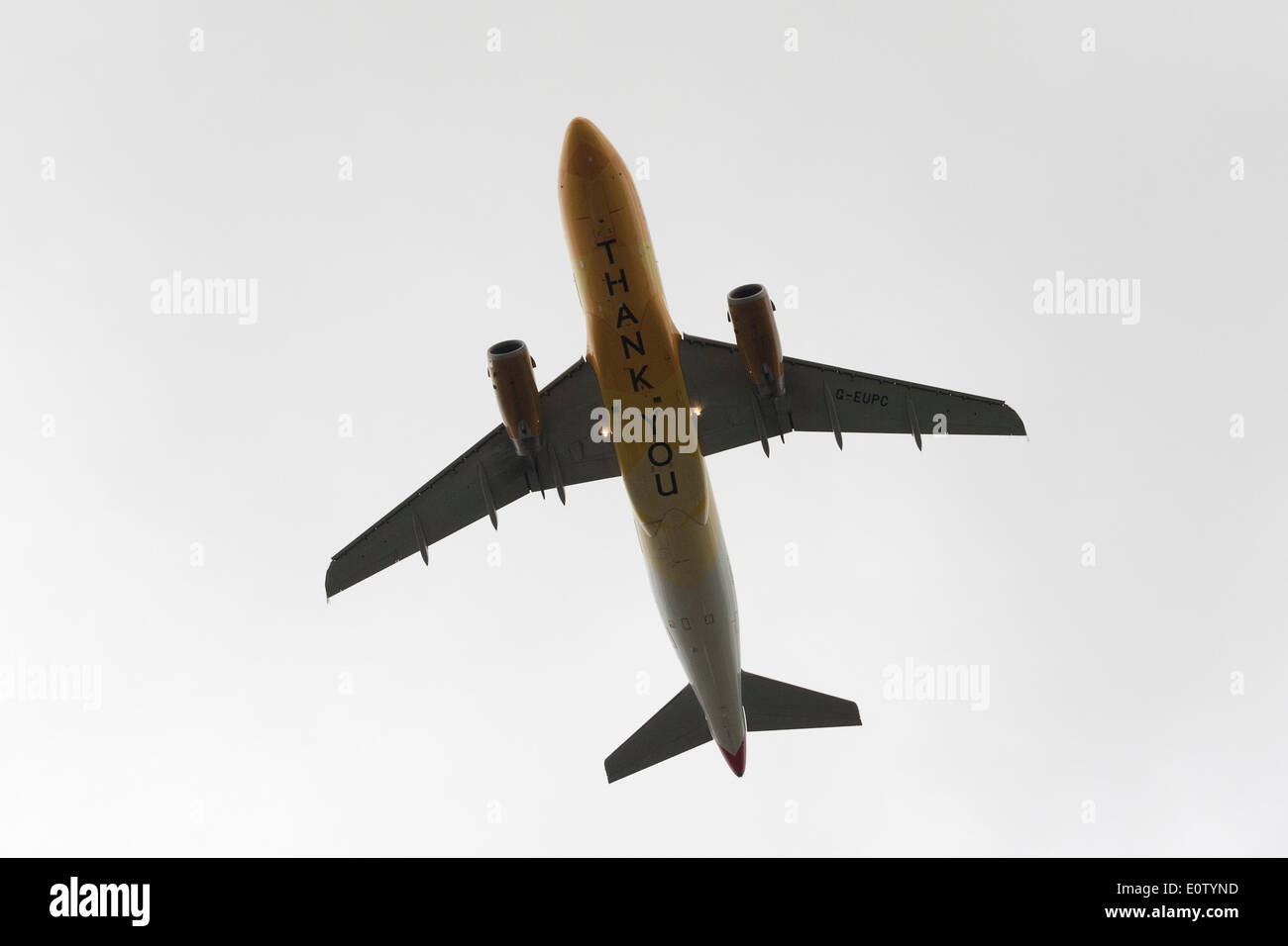 A British Airways Airbus aircraft flies over the Queen Victoria ...