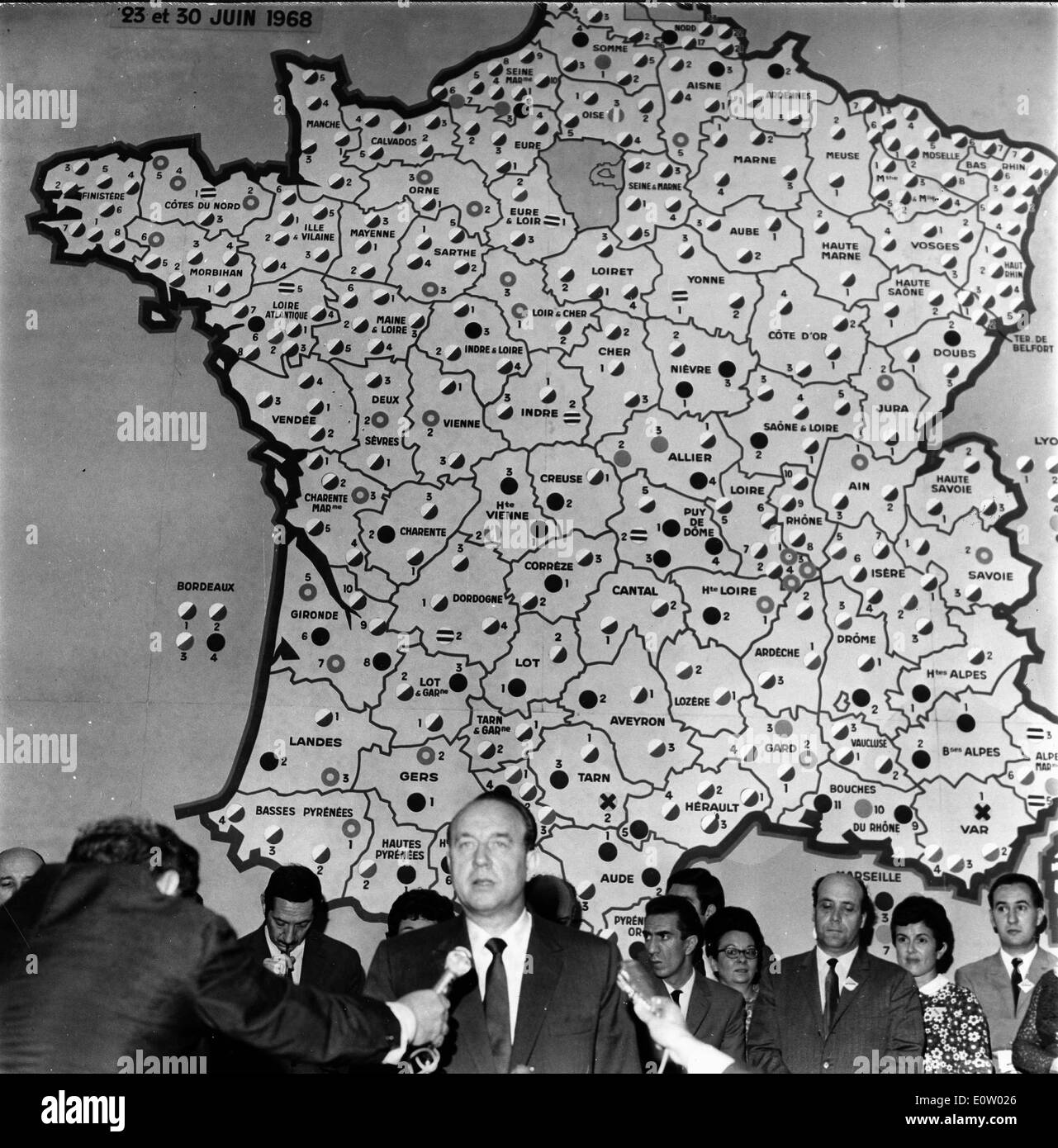 During press conference in Black and White Stock Photos & Images - Alamy