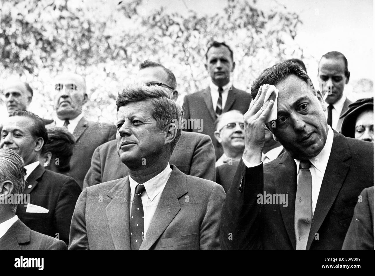 President John F. Kennedy watches Columbus day event Stock Photo - Alamy