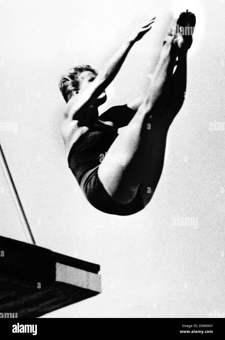Diver Ingrid Kramer diving at the Rome Olympics in 1960 Stock Photo - Alamy