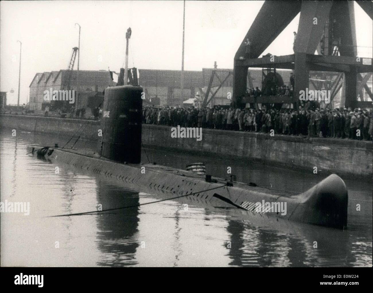 Jan. 18, 1961 - The submarine ''Daphne'' in French port of Saint ...