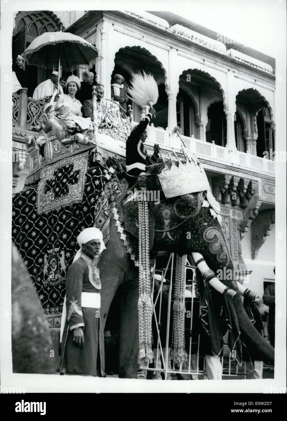 Feb. 02, 1961 - Royal Visit To India.. Queen Rides An Elephant in ...
