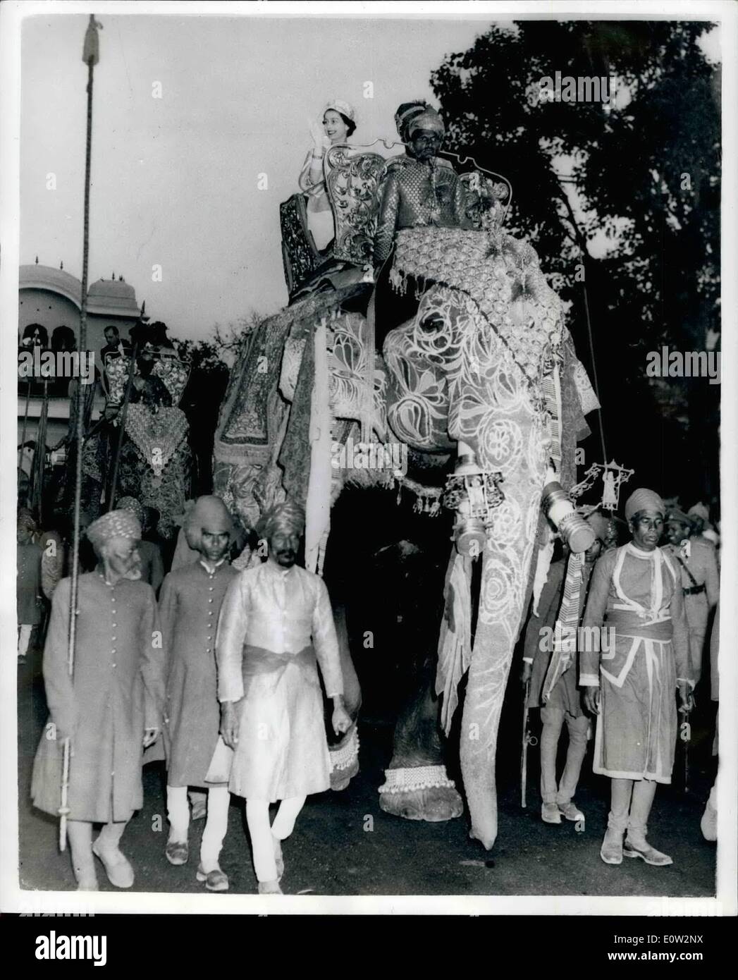 Jan. 01, 1961 - Queen and the Duke Ride Elephants at Jaipur: Photo ...