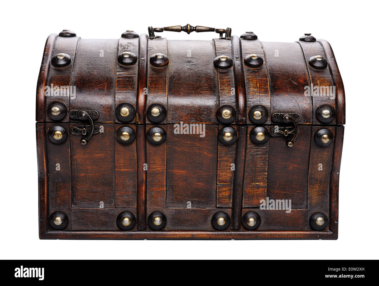 Closed Wooden chest, isolated on a white background Stock Photo - Alamy