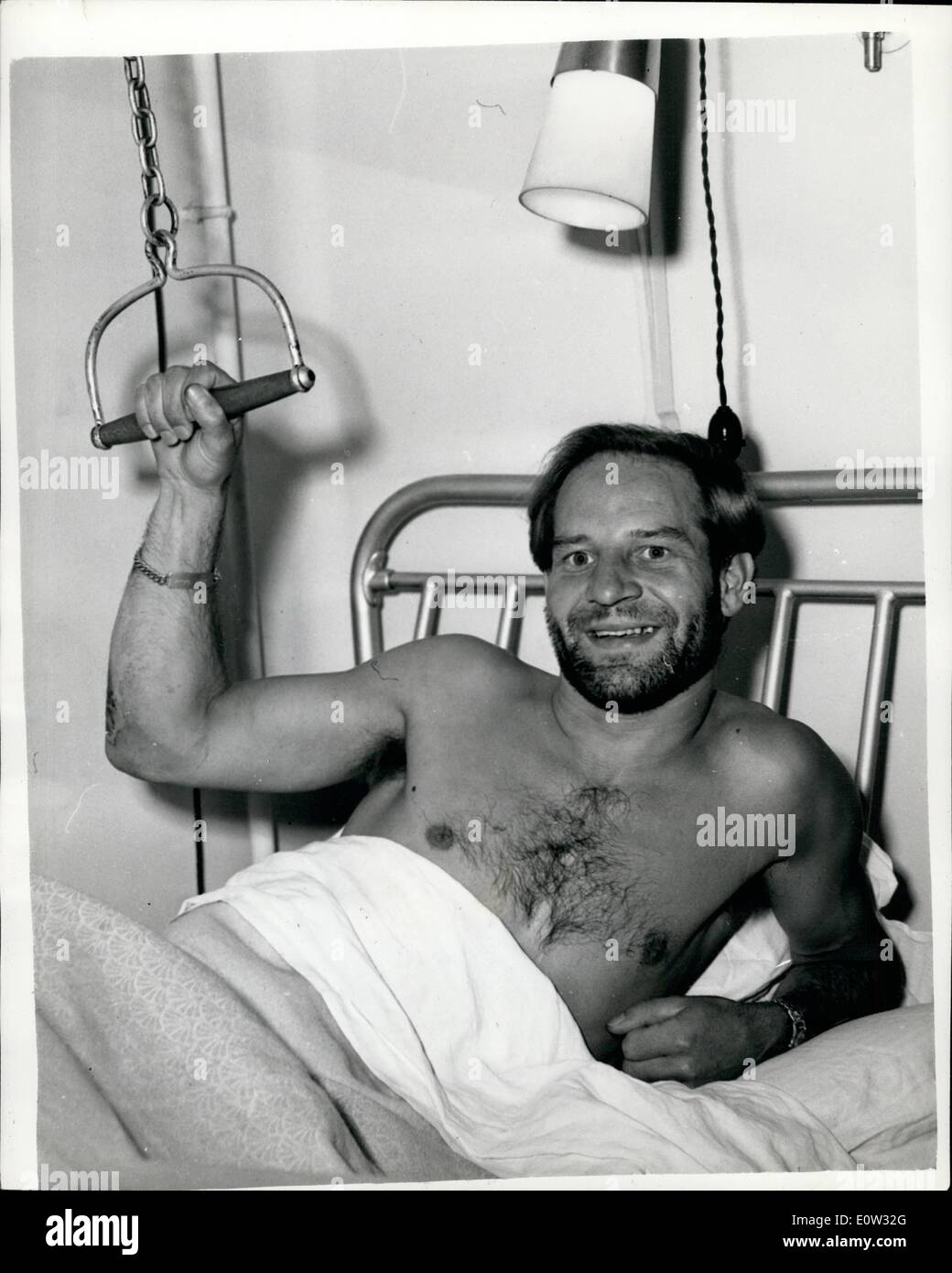 May 05, 1961 - British racing driver- Innes Ireland- in hospital ...