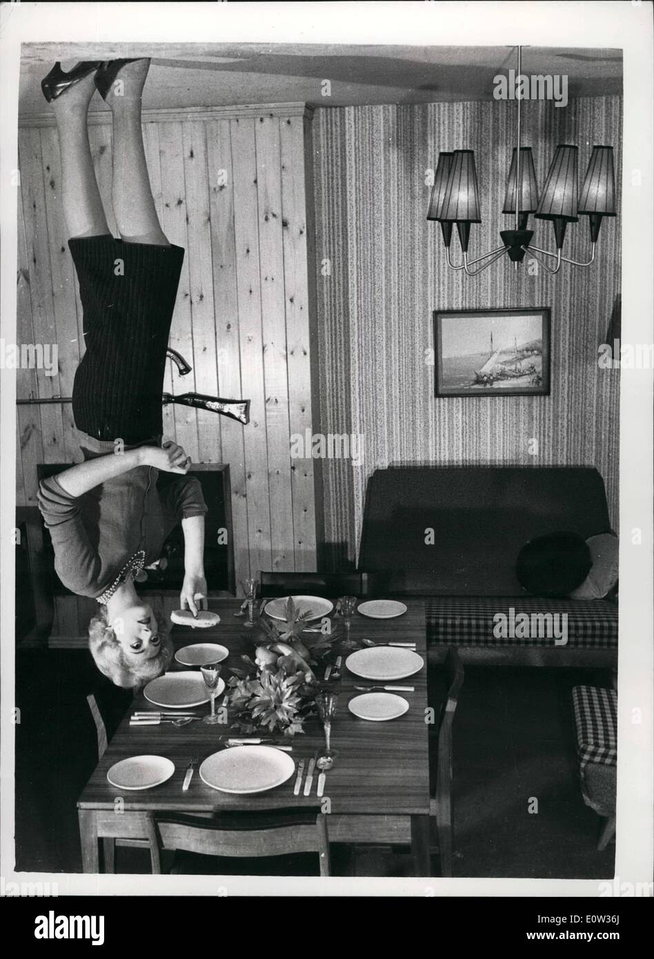 Mar. 03, 1961 - Is She On Her Head Or Her Heels? 19-year old model ...