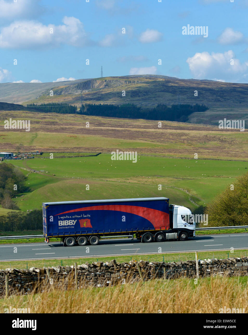 Bibby Distribution HGV on M6 motorway. Shap, Cumbria, England, United ...