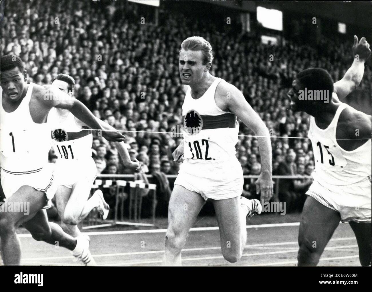 Jul. 19, 1961 - Exciting 100 metre run in Stuttgart: The first day of ...