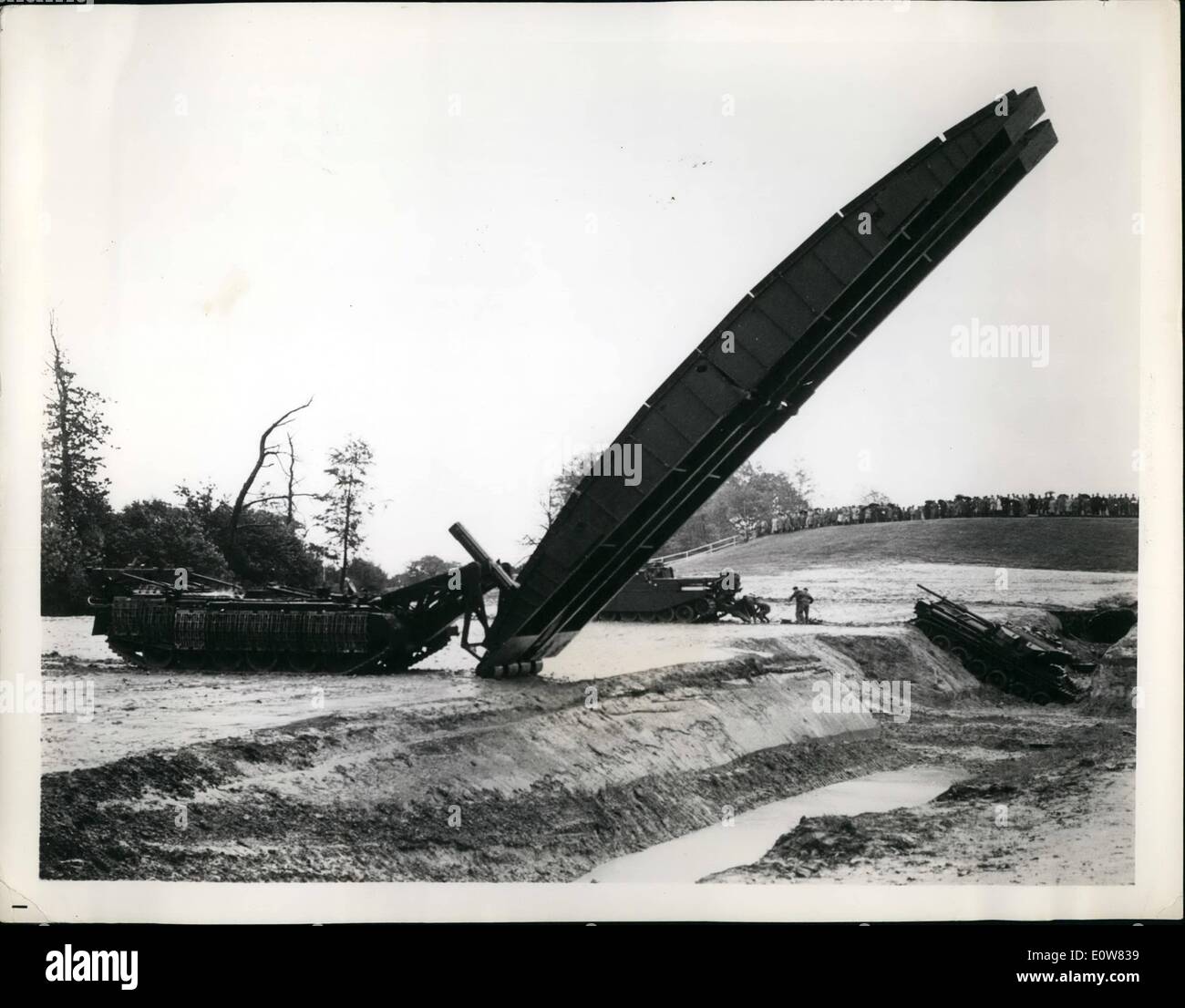 Nov. 11, 1961 - Tank Lays Bridge for New Tank; Two pictures from the ...