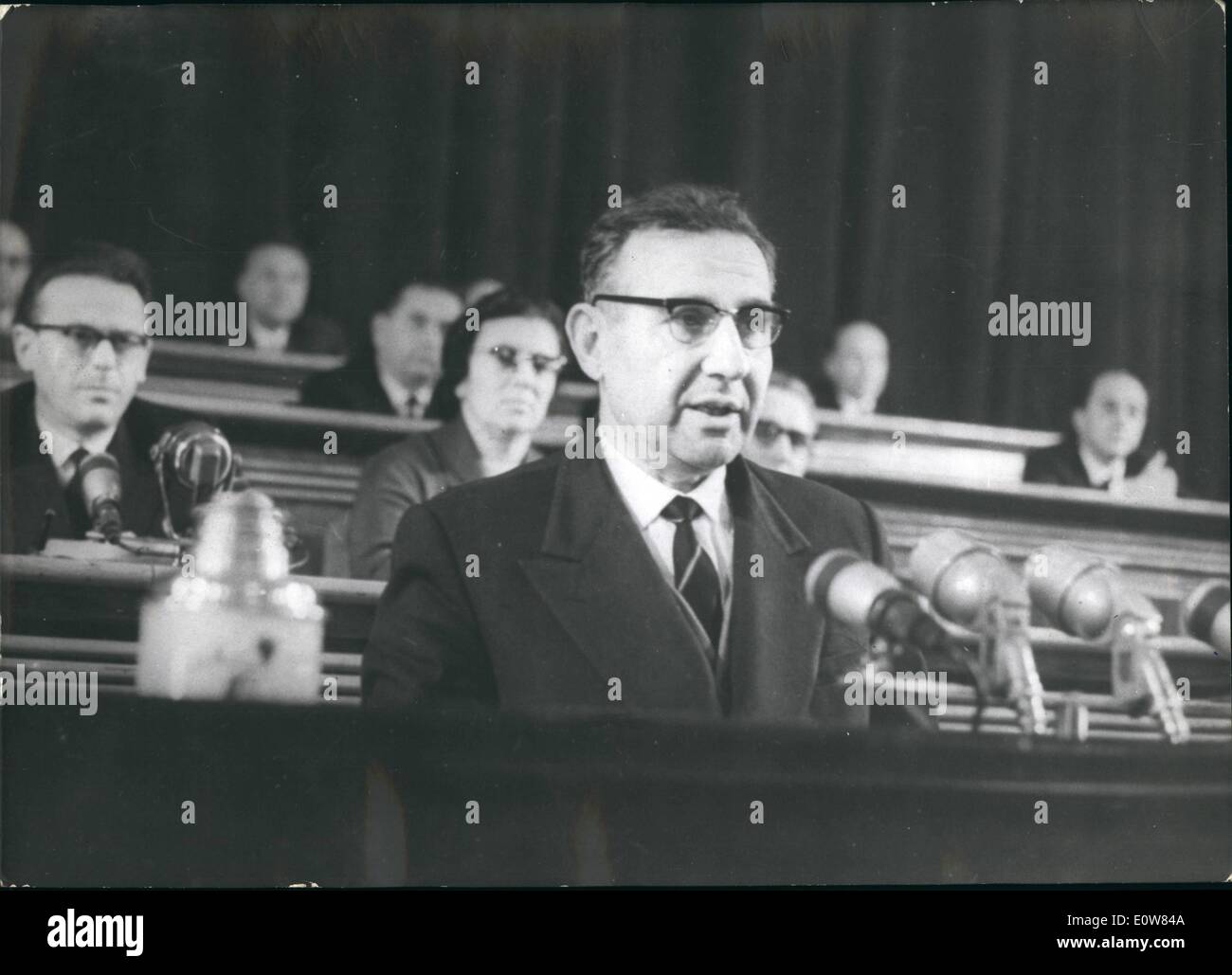 Nov. 11, 1961 - Mehmed Shehu next to Hoehe Shebin is the top party ...