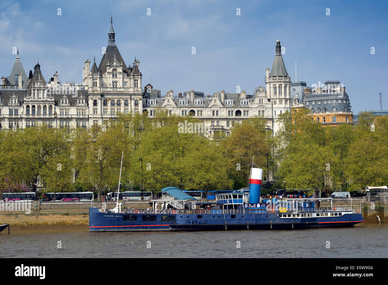 HMS President on the River Thames at Victoria Embankment, London ...