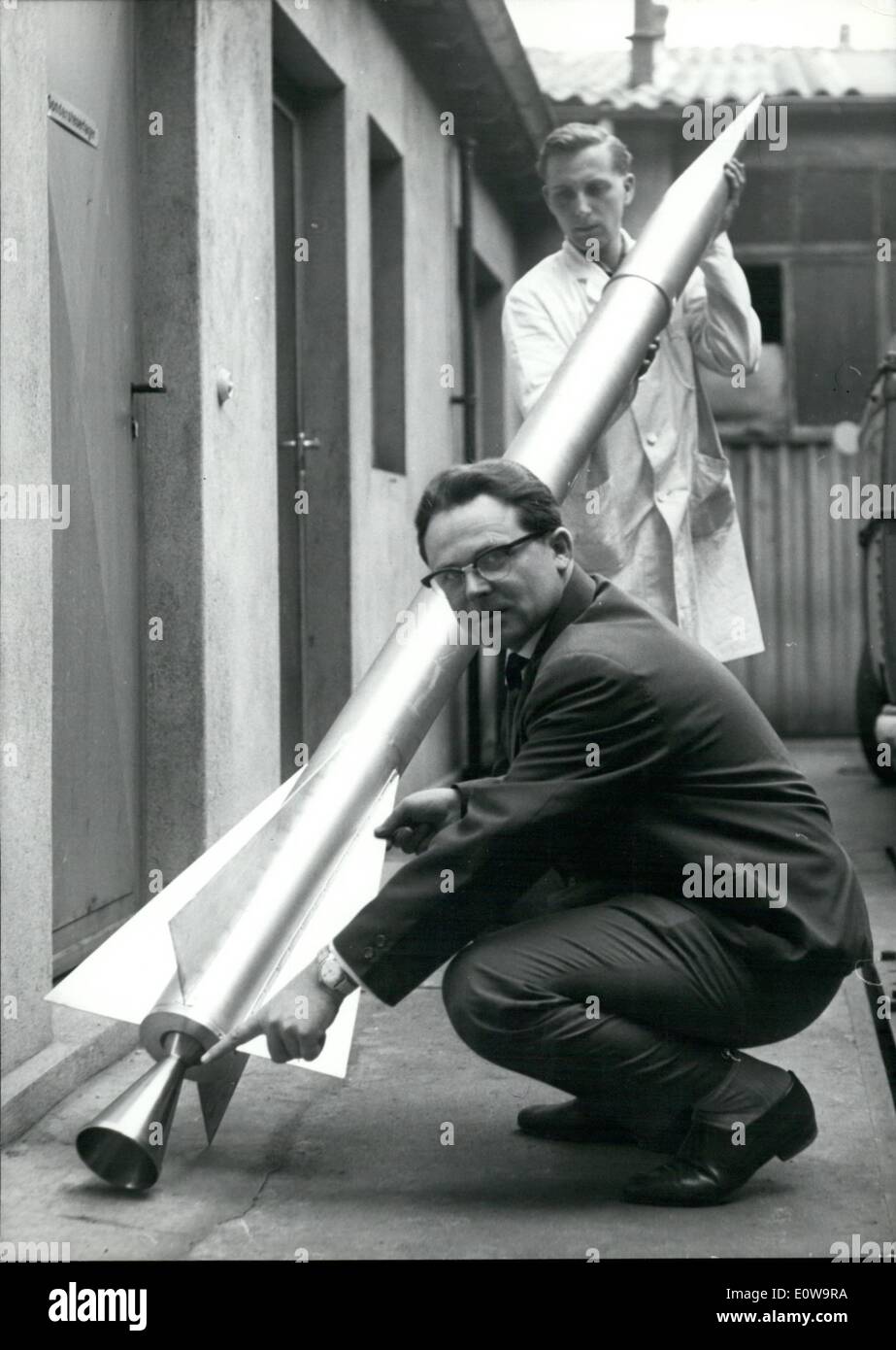 Apr. 04, 1962 - A Rocket as Masterpiece: A3 meter long rocket which is ...