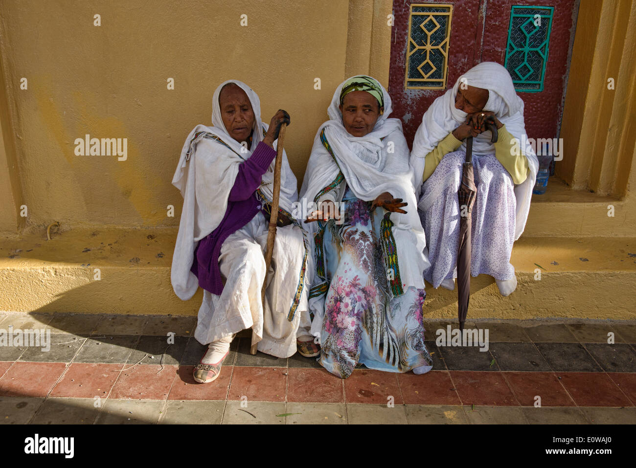 pilgrims at the St. Maryam of Sion Church in Axum, Ethiopia Stock Photo ...
