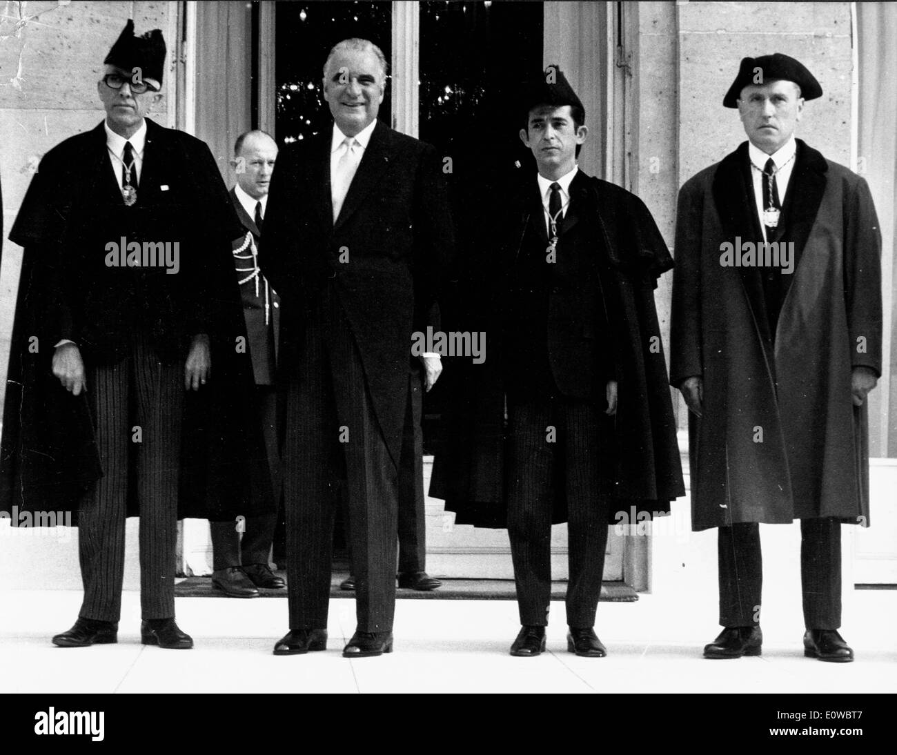Georges Pompidou with General Council members Stock Photo - Alamy