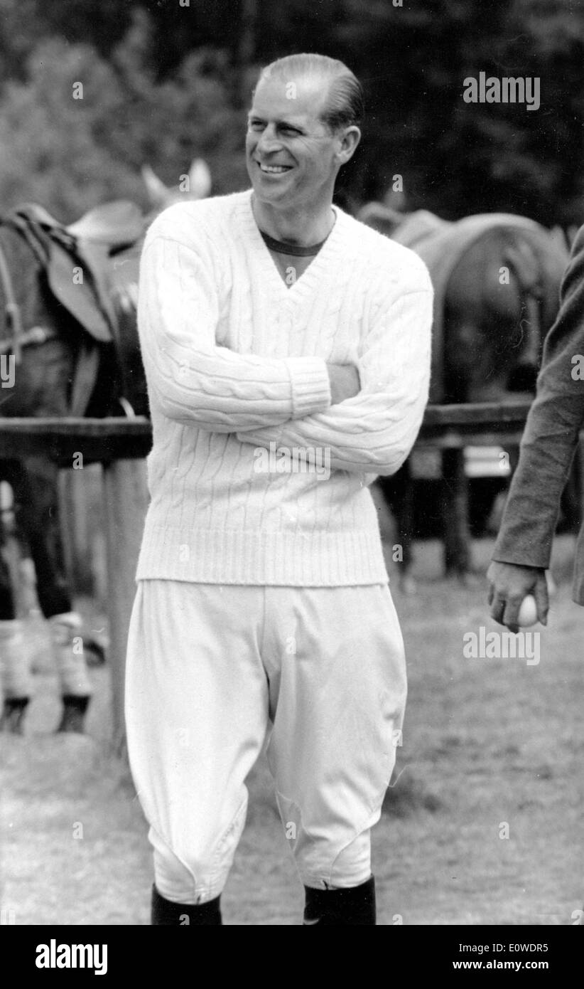 Prince Philip on the sidelines of a polo match Stock Photo - Alamy