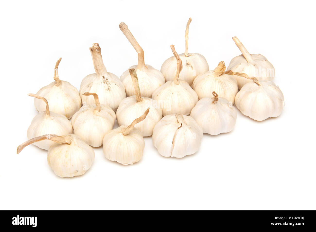 Garlic bulbs isolated on a white studio background Stock Photo - Alamy