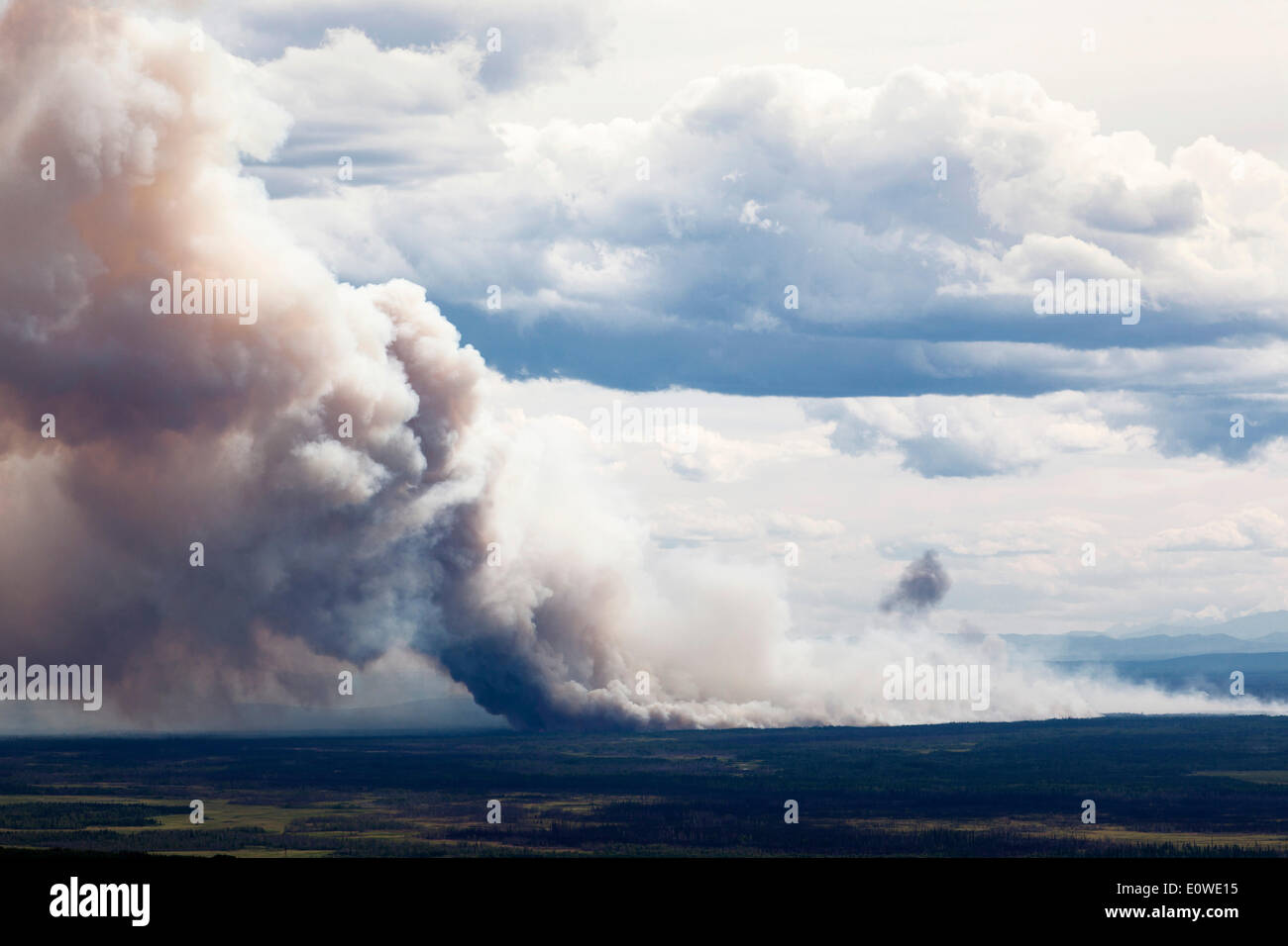 Forest fire after lightning stroke, south of Fairbanks, Alaska, United ...