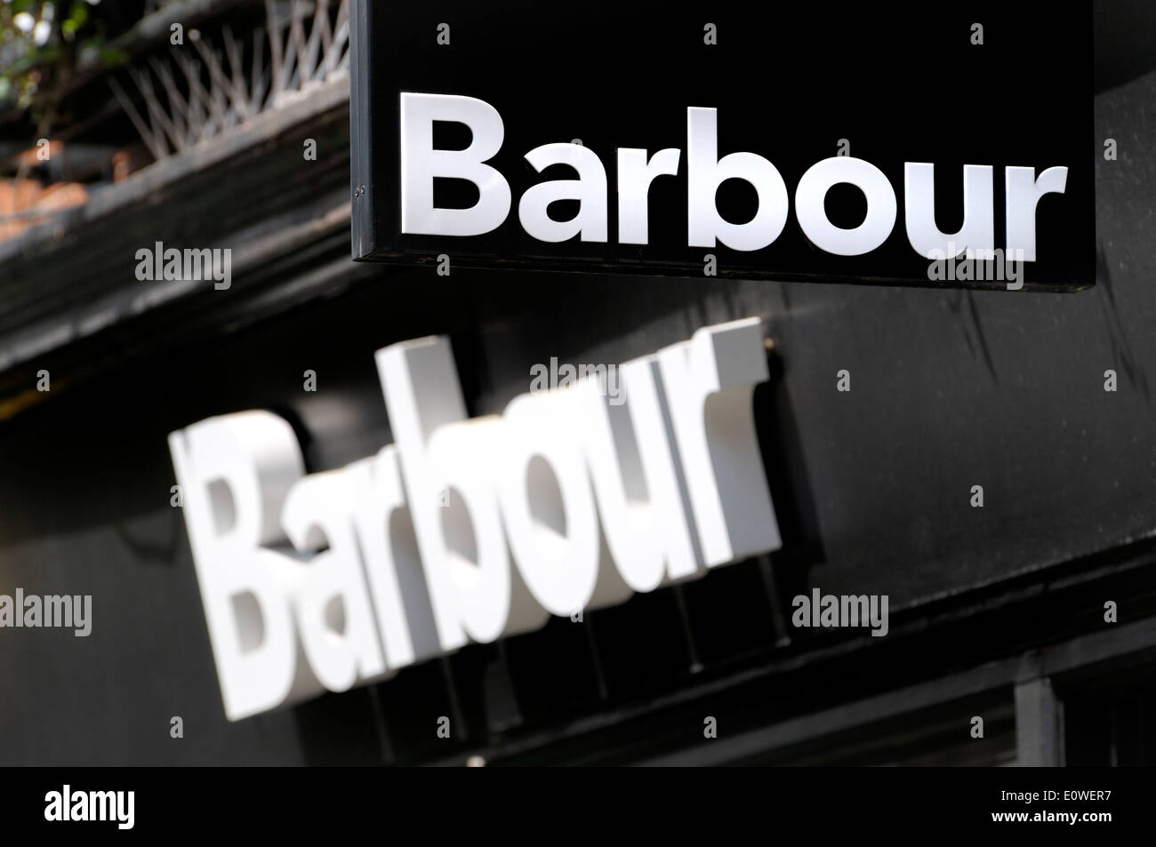 London, England, UK. Barbour high street clothing shop Stock Photo - Alamy
