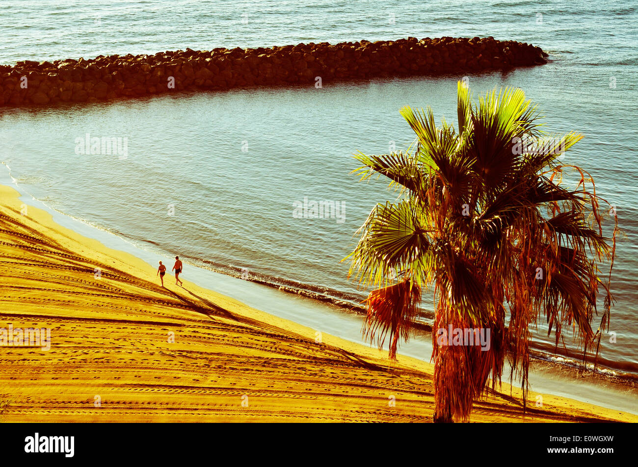 a view of Playa del Ingles beach in Maspalomas, Gran Canaria, Canary ...