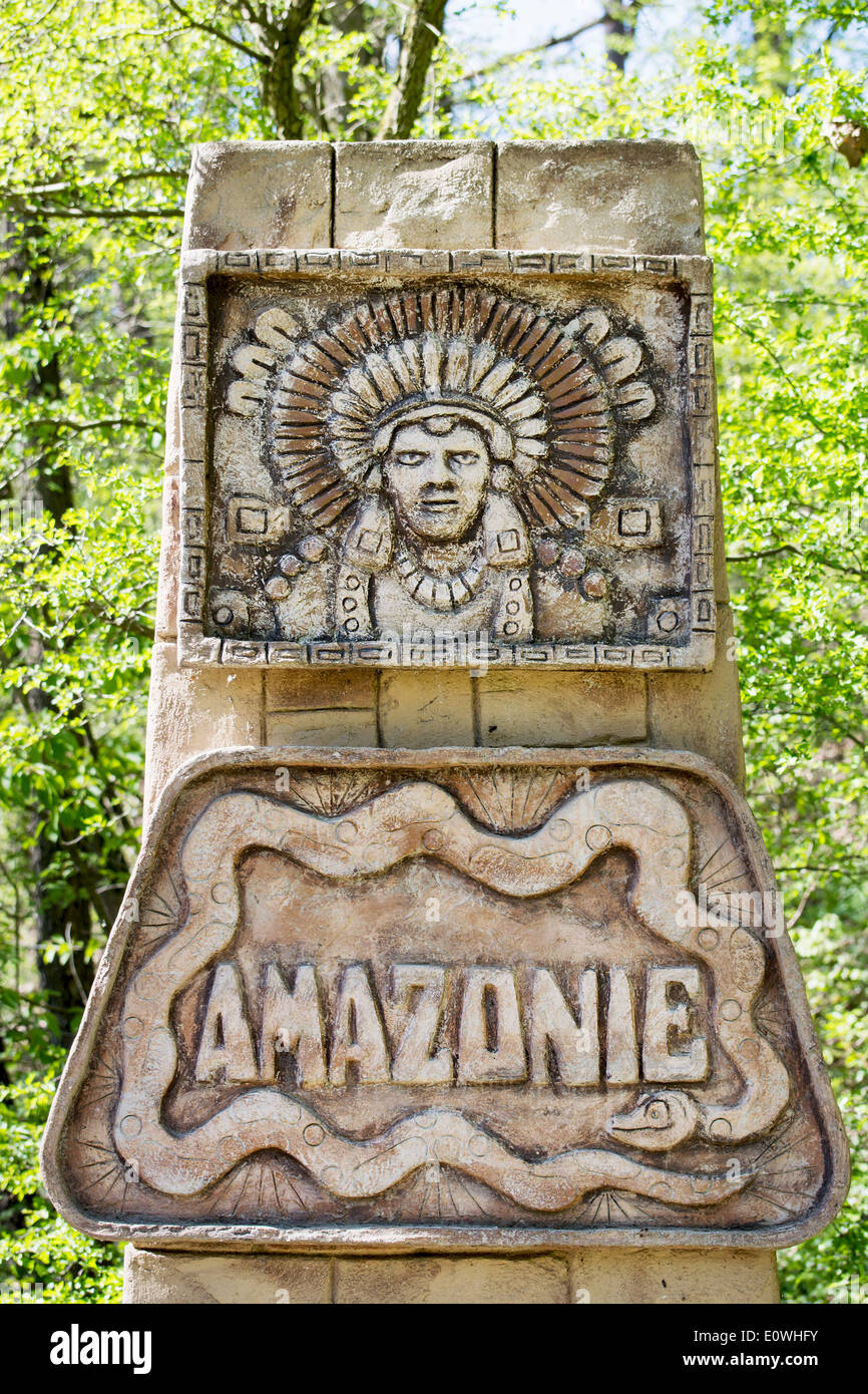Board notifying entry into the amazon rainforest Stock Photo - Alamy