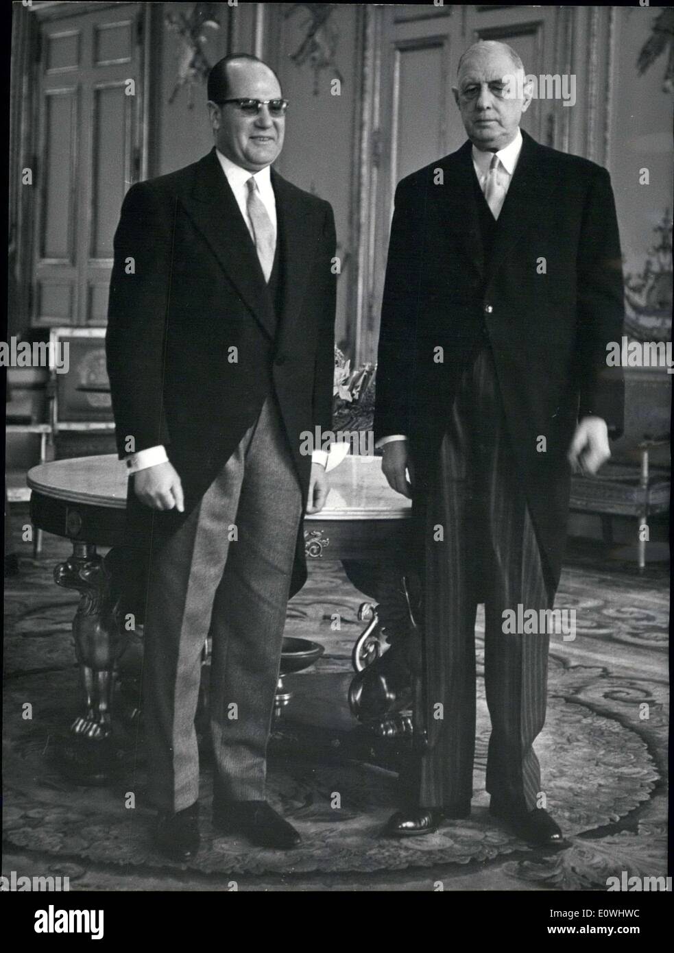 Feb. 03, 1963 - Algeria's Abdellatif Rahal and General de Gaulle at the ...