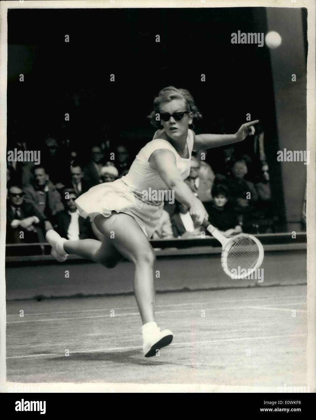Jul. 07, 1963 - Wimbledon Tennis: Mrs. H.G.Fales (U.S.A) in play ...