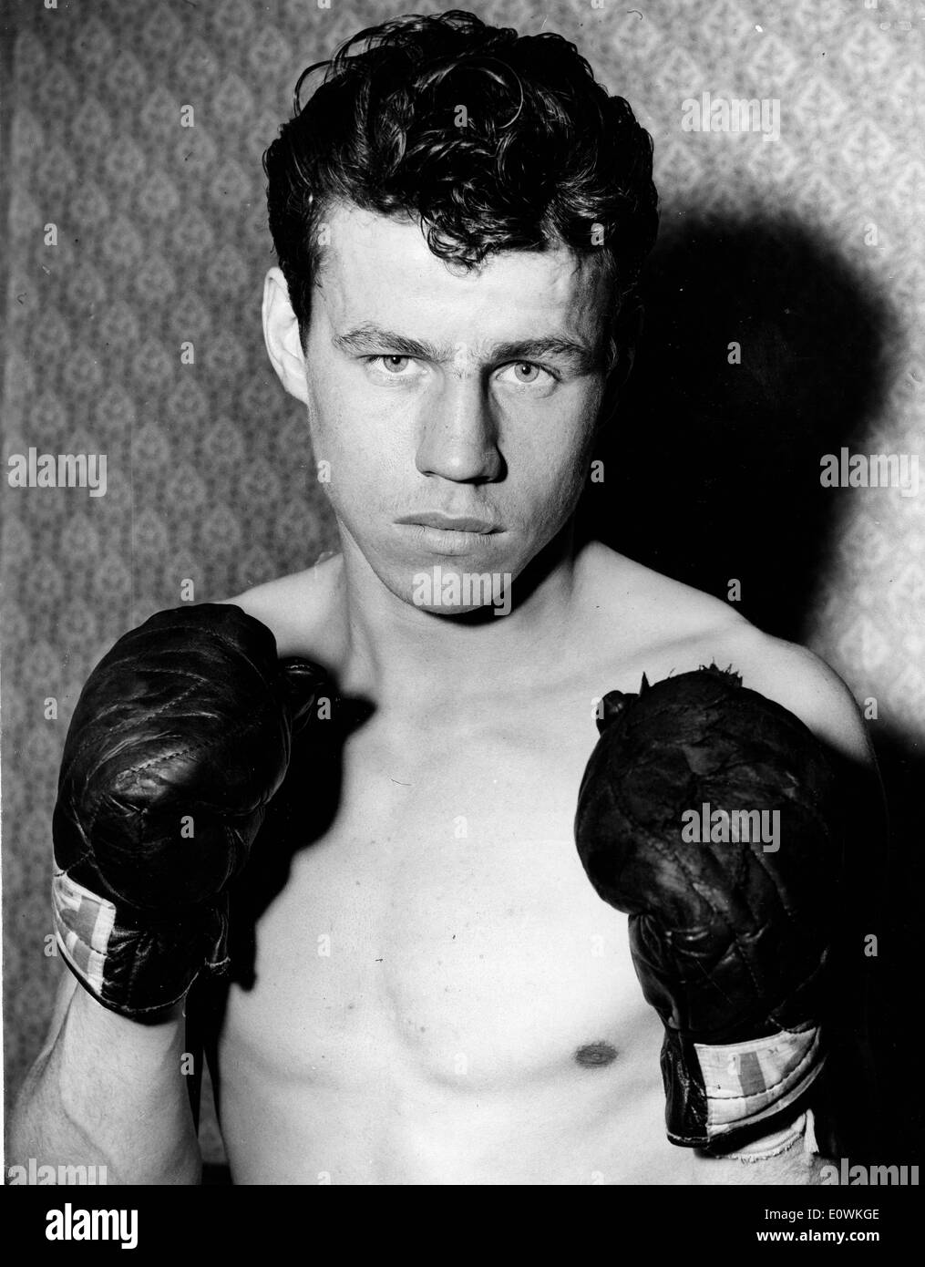 Boxer Terry Downes before his title fight against Peter Longo Stock ...
