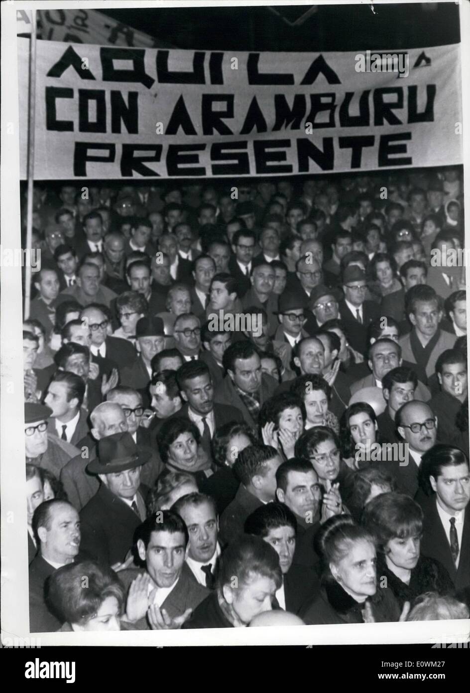 Jul. 07, 1963 - Argentine elections. The crowd attens an Aramburu ...