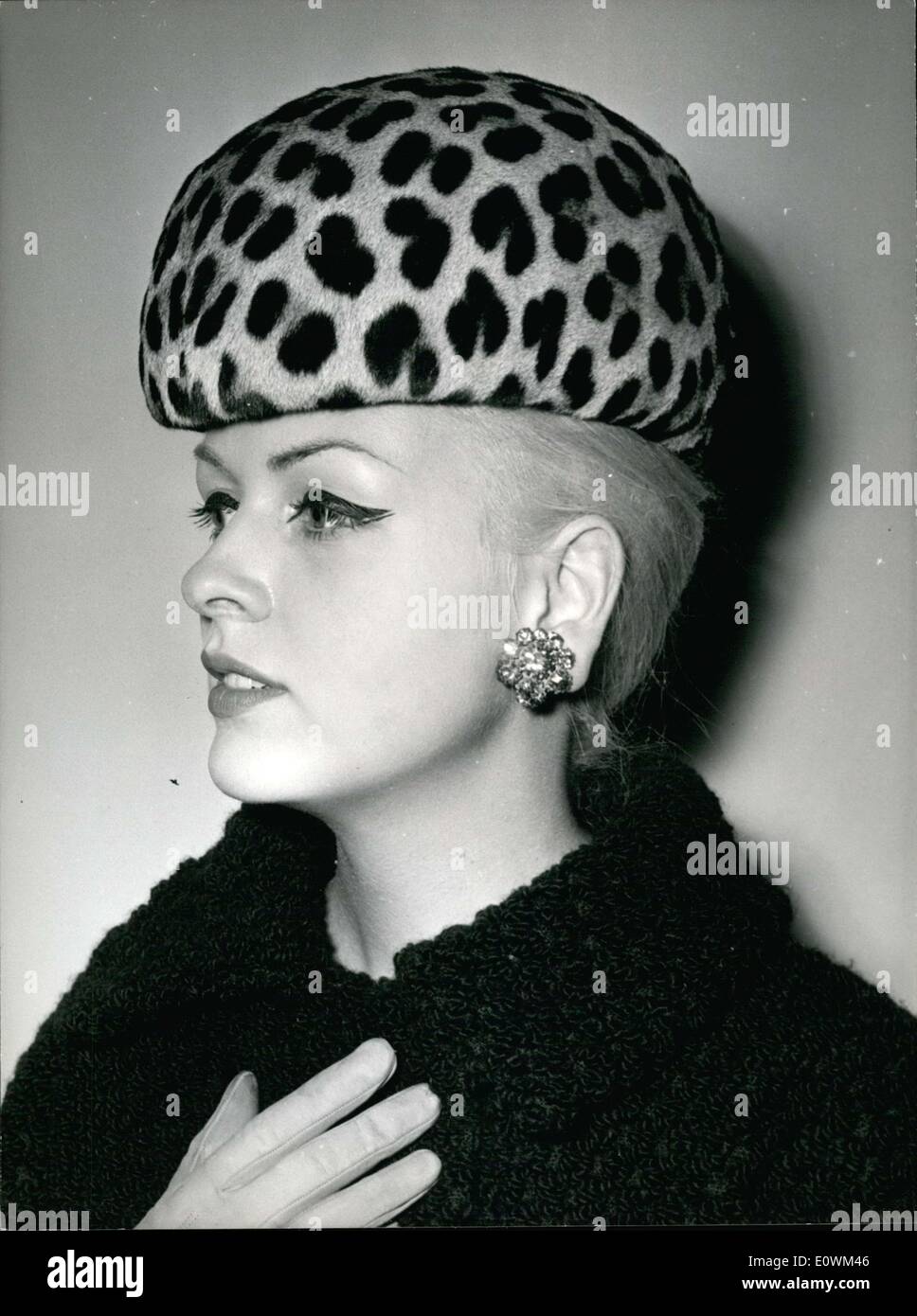 Jul. 19, 1963 - Model Wearing Fall-Winter ''Annick'' Leopard Hat by ...