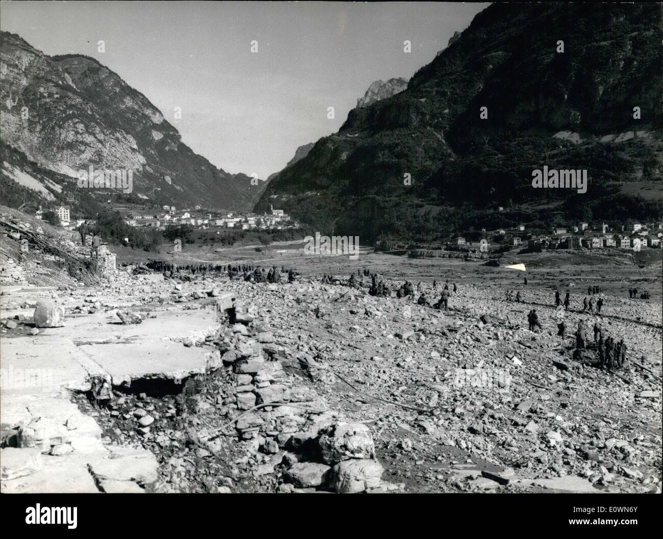 Oct. 10, 1963 - Scene of the Italian Dam Disaster. Ruins of a Church at ...