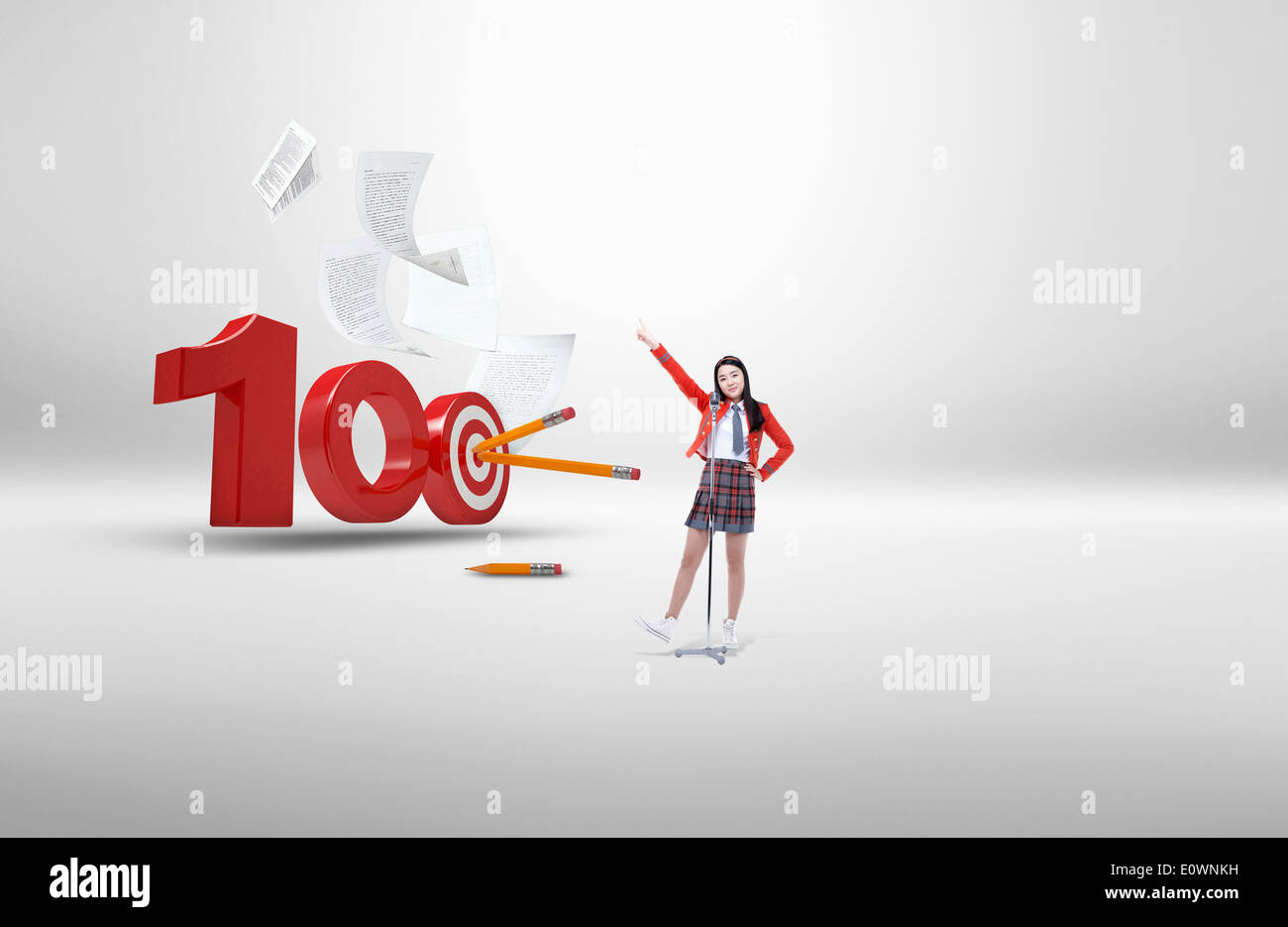 a student scoring 100 points Stock Photo - Alamy