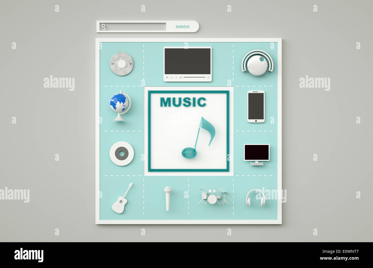 a layout with musical items Stock Photo - Alamy