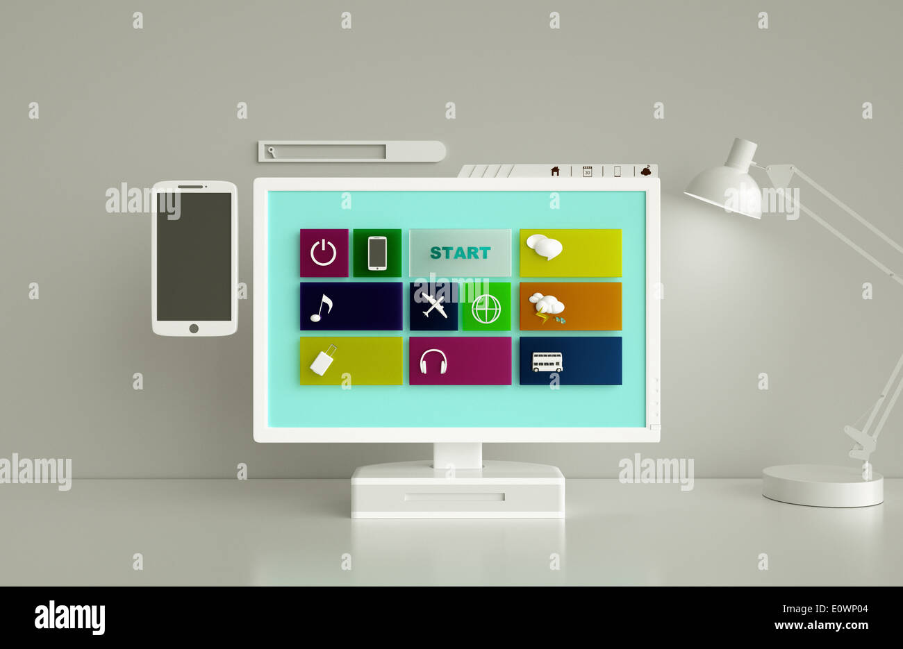 a layout of a work desk Stock Photo - Alamy