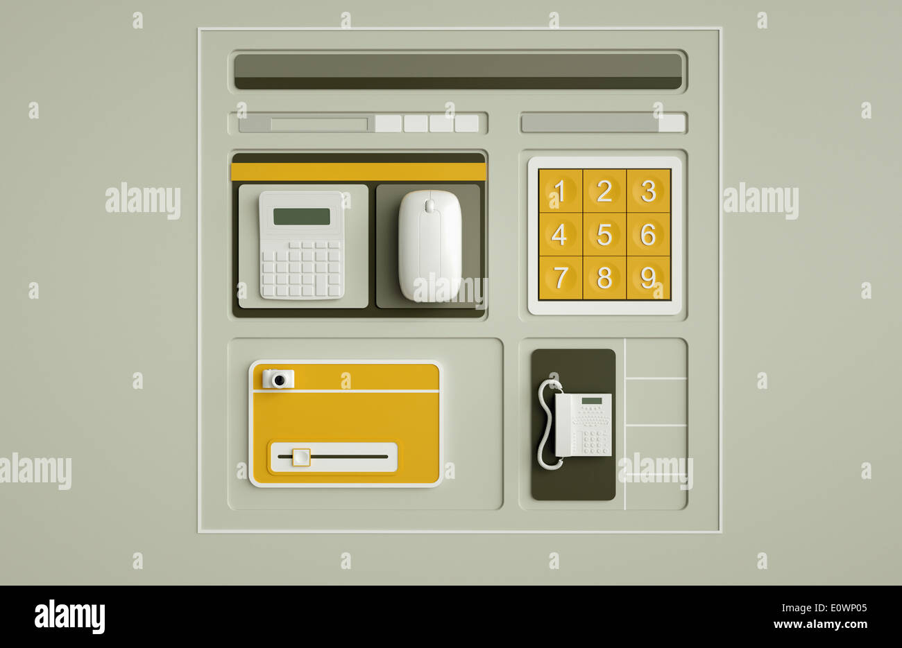 a layout of calculators Stock Photo - Alamy