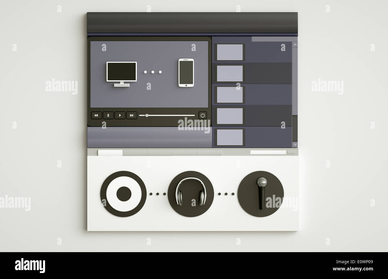 a layout of music devices Stock Photo - Alamy