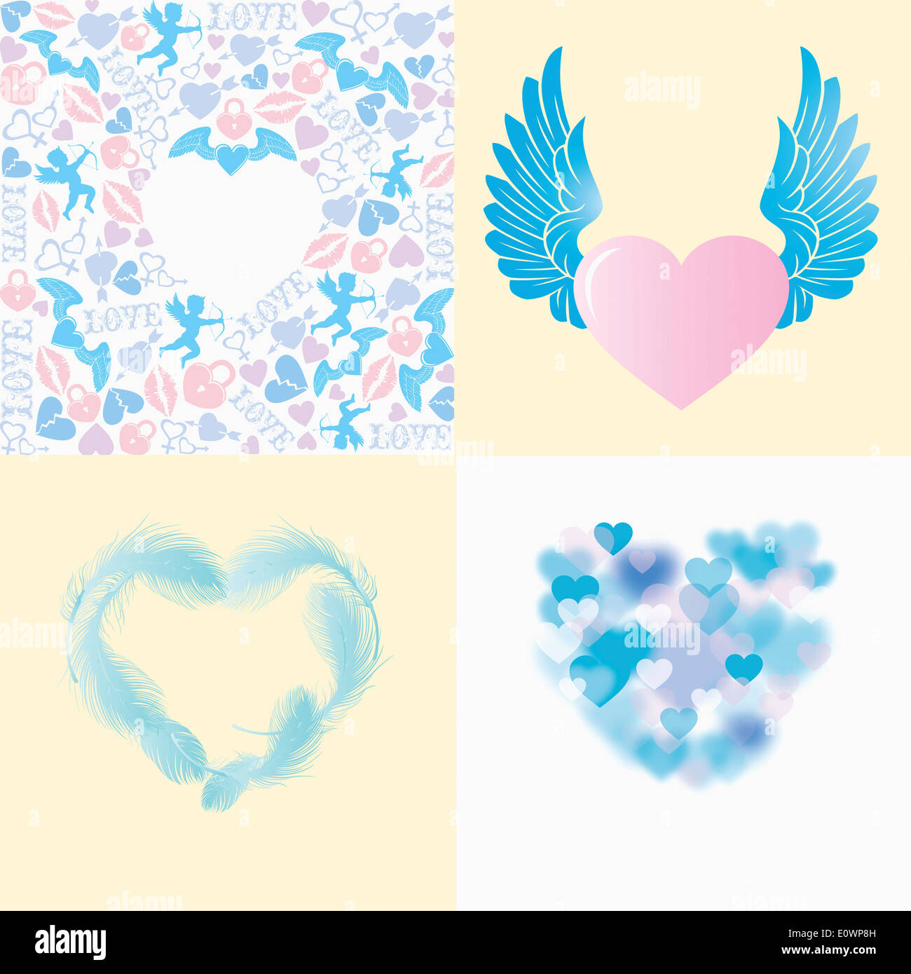 four abstract heart designs Stock Photo - Alamy