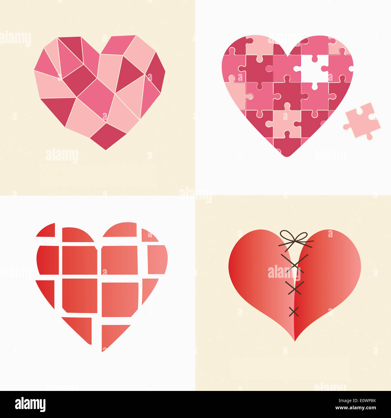 four abstract heart designs Stock Photo - Alamy