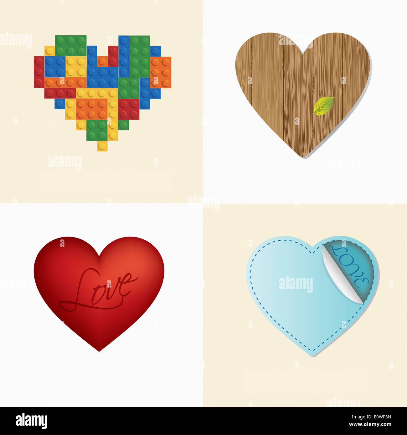 four abstract heart designs Stock Photo - Alamy