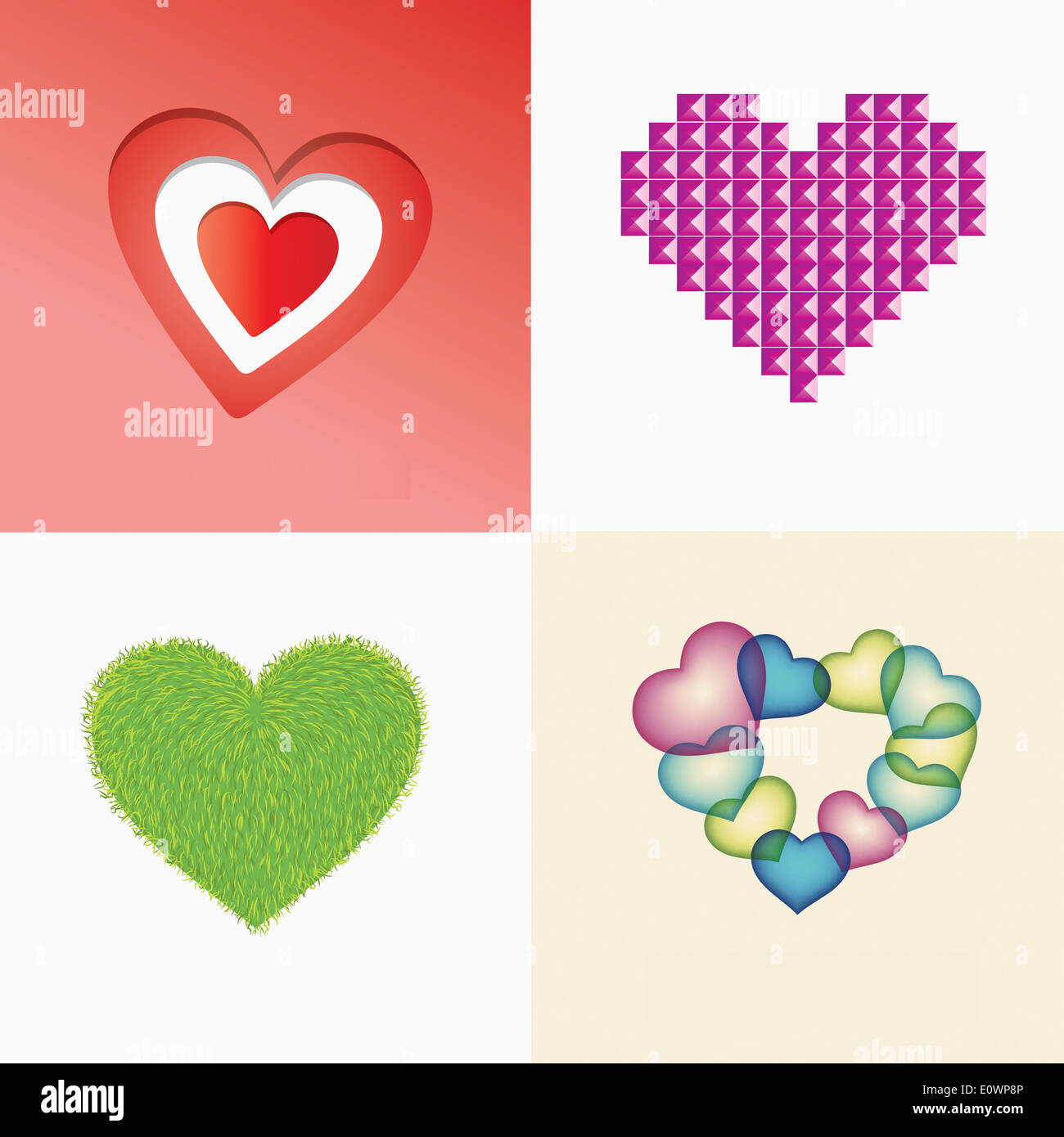 four abstract heart designs Stock Photo - Alamy